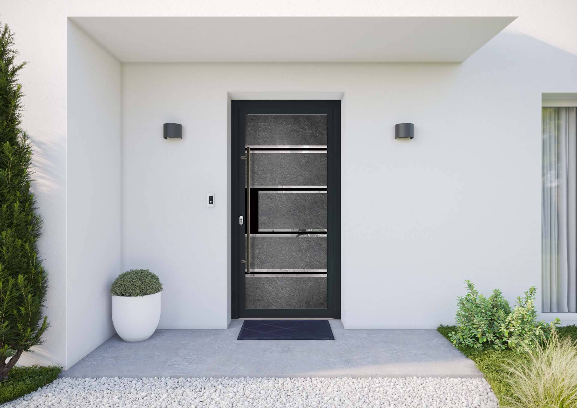 Porte d'entrée aluminium vitrée sur mesure | TRYBA