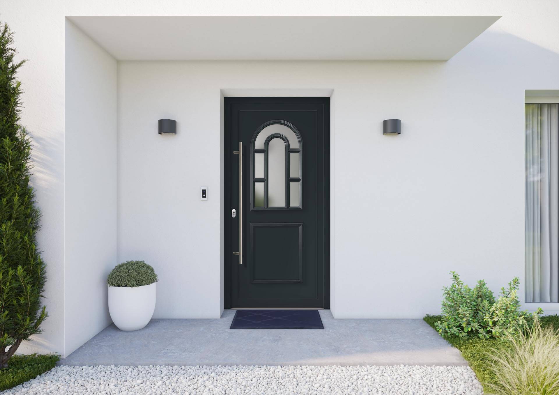 Porte d'entrée aluminium semi-vitrée sur mesure | TRYBA