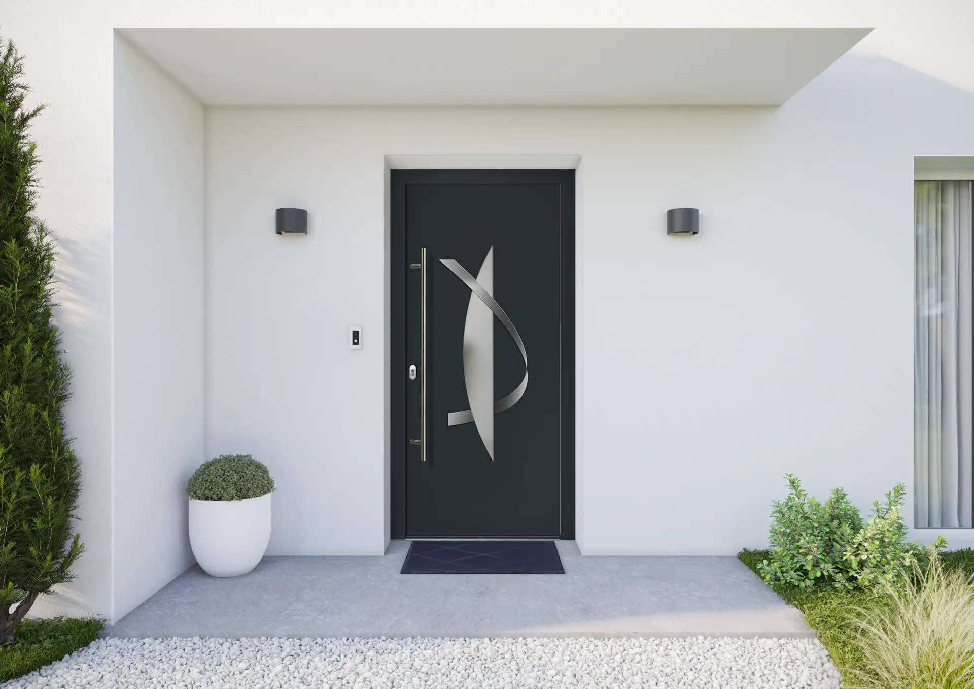 Porte d'entrée aluminium sur mesure - Porte en alu extérieure | TRYBA