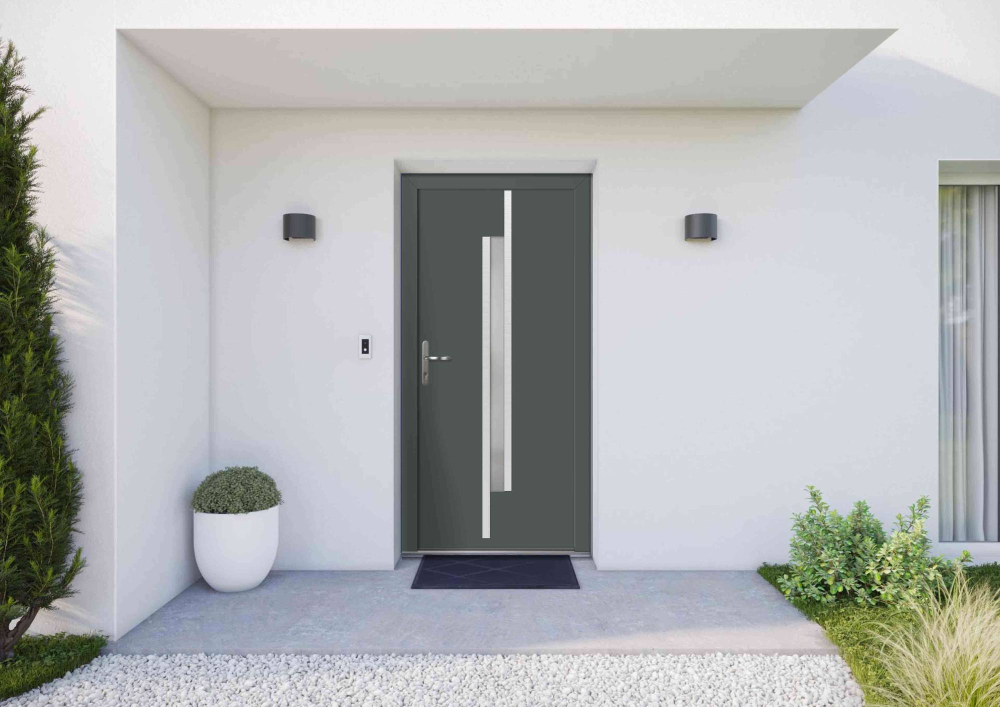 Porte d'entrée aluminium monobloc sur mesure - Porte en alu monobloc ...
